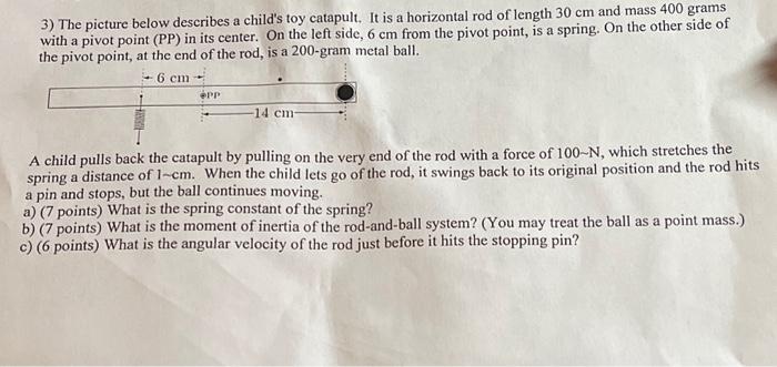 Solved A child pulls back the catapult by pulling on the | Chegg.com