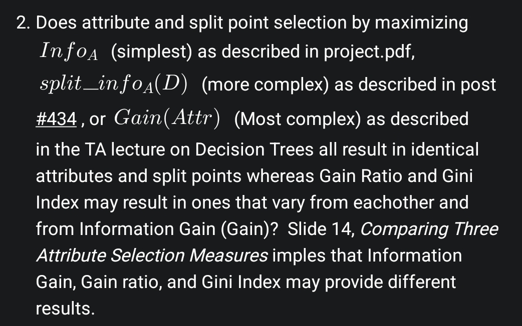 Solved Does attribute and split point selection by | Chegg.com