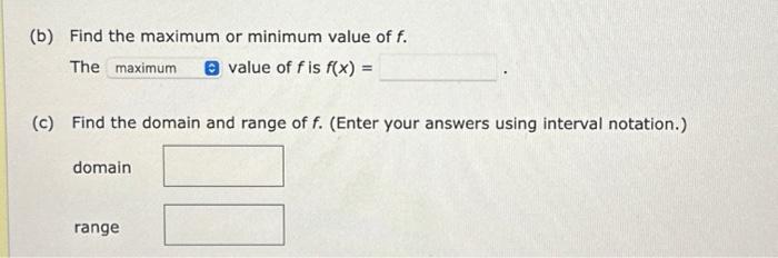 Solved The graph of a quadratic function f is given. | Chegg.com