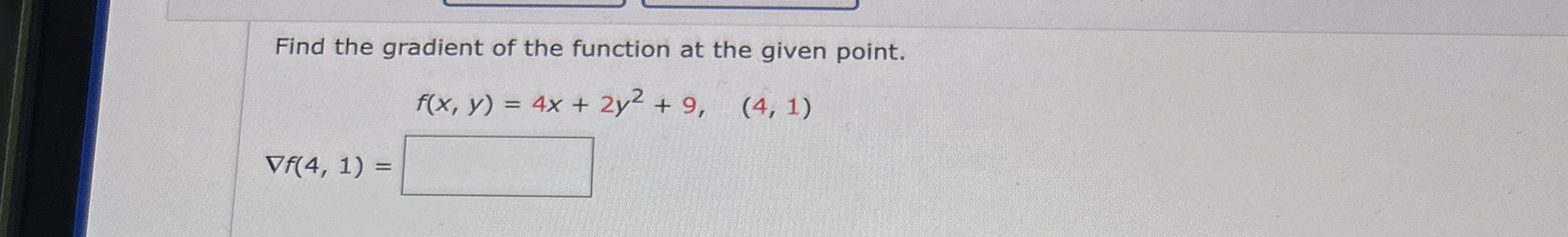 Solved Find the gradient of the function at the given | Chegg.com