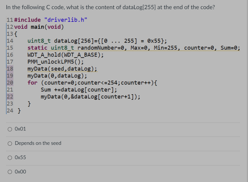 Solved In the following C code, what is the content of | Chegg.com