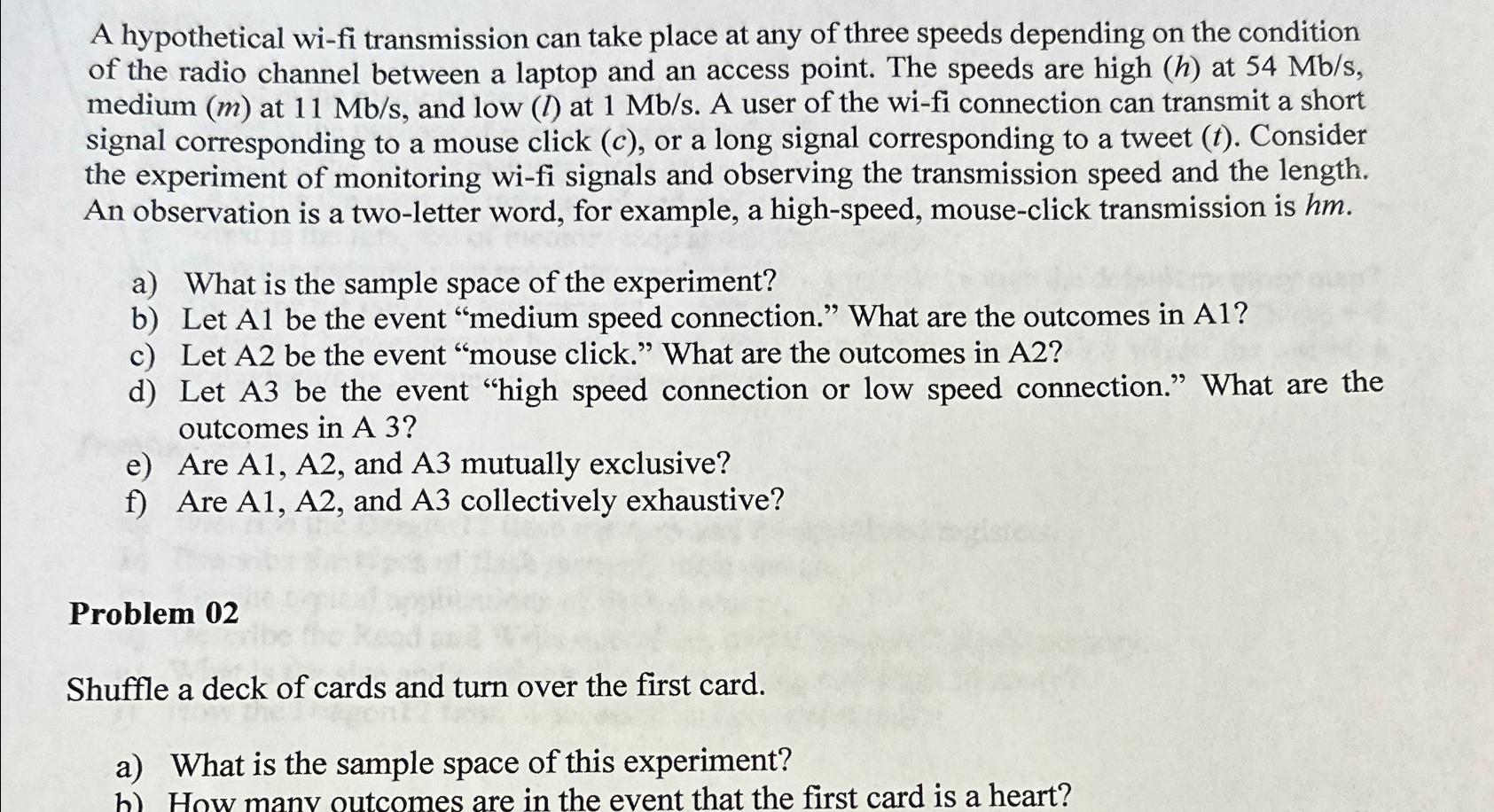 Solved A hypothetical wi-fi transmission can take place at | Chegg.com