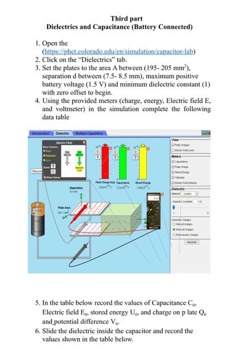 Third part Dielectrics and Capacitance (Battery | Chegg.com