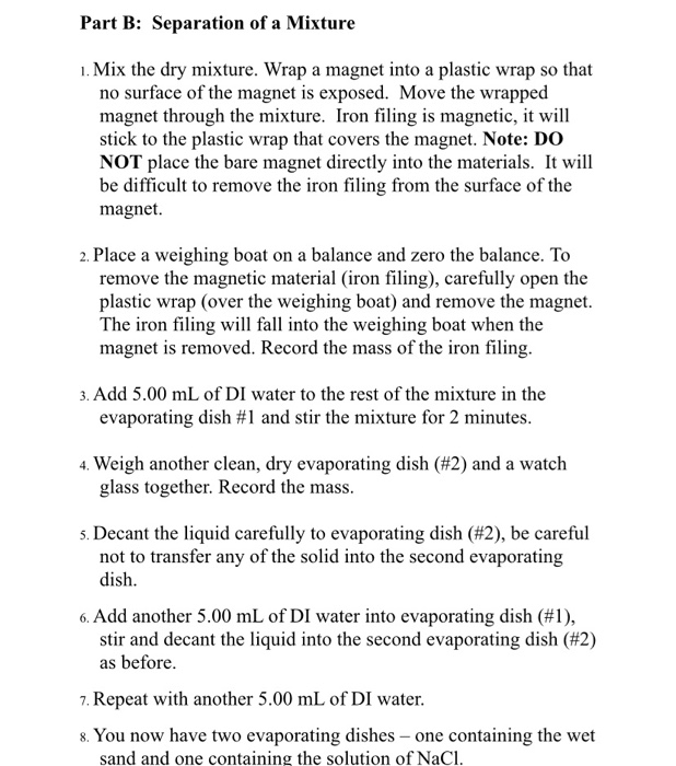 Solved Revised 6/13/17 CHM 101 - Separation of Mixture | Chegg.com