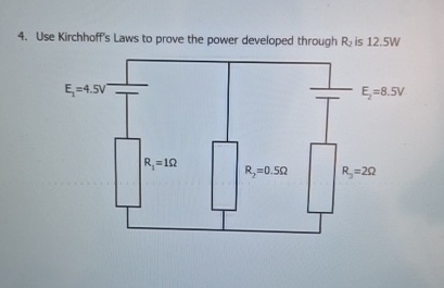 Solved Use Kirchhoff's Laws to prove the power developed | Chegg.com