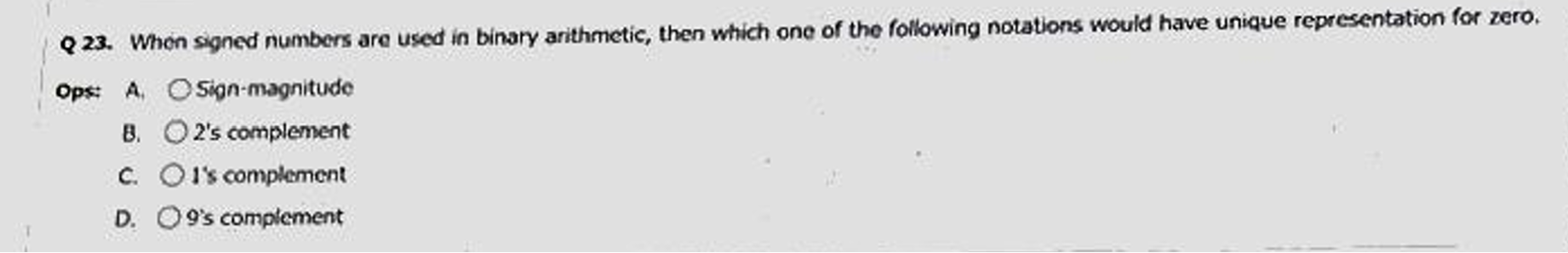 Solved Q 23. ﻿When signed numbers are used in binary | Chegg.com