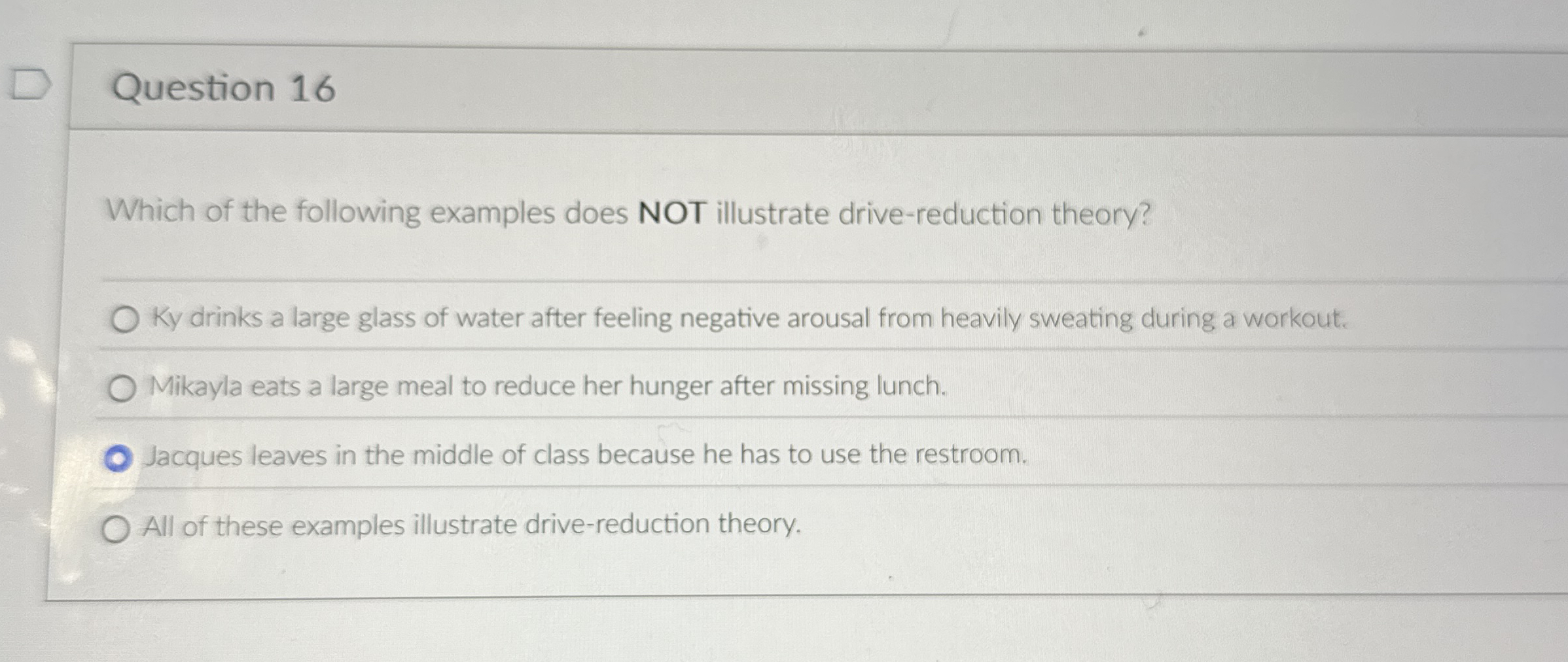 Solved Question 16Which of the following examples does NOT | Chegg.com