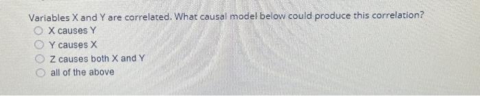 Solved Variables X and Y are correlated. What causal model | Chegg.com
