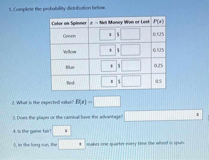 Solved Fair Games and Expected Value: Game 2 Another game | Chegg.com