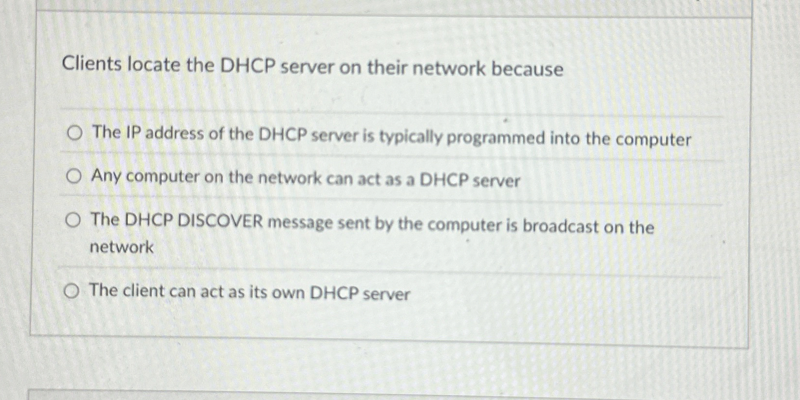 Solved Clients Locate The Dhcp Server On Their Network
