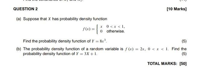 Solved (a) Suppose that X has probability density function | Chegg.com