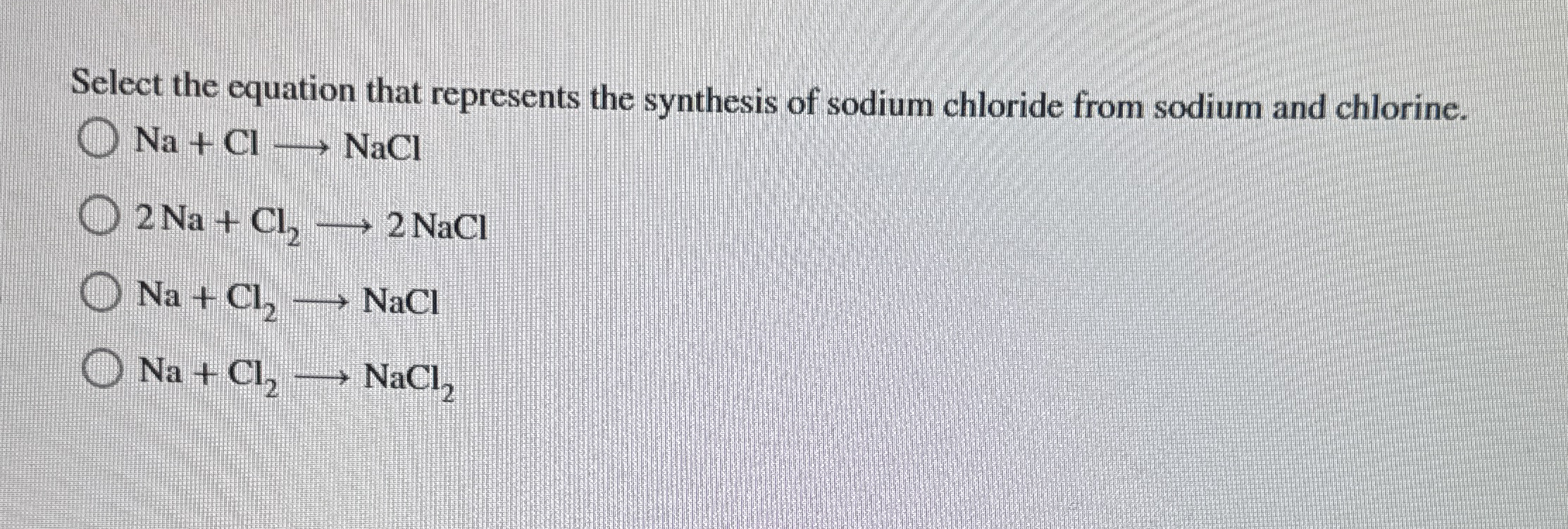 Solved Select the equation that represents the synthesis of | Chegg.com