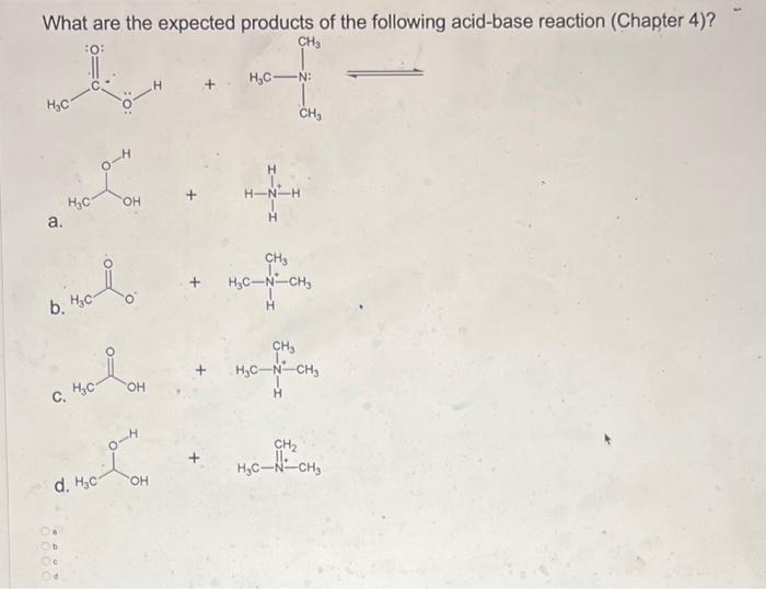 Solved What are the expected products of the following | Chegg.com