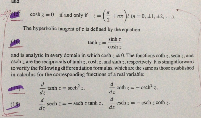 ana وامر cosh z=0 if and only if := = (b +nn na )i | Chegg.com