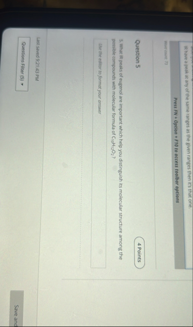 Solved IR have a peak at any of the same ranges as the given | Chegg.com