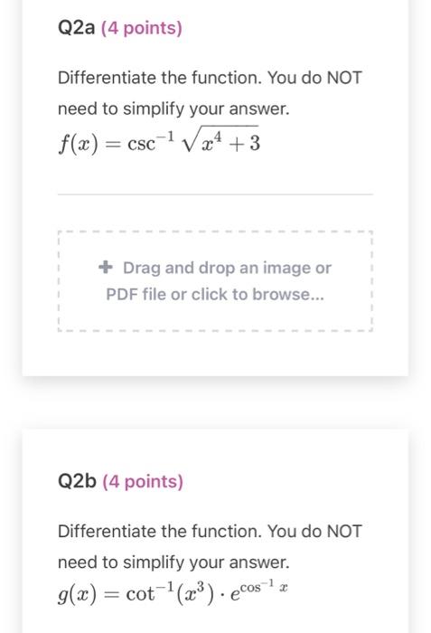 Solved Differentiate the function. You do NOT need to | Chegg.com