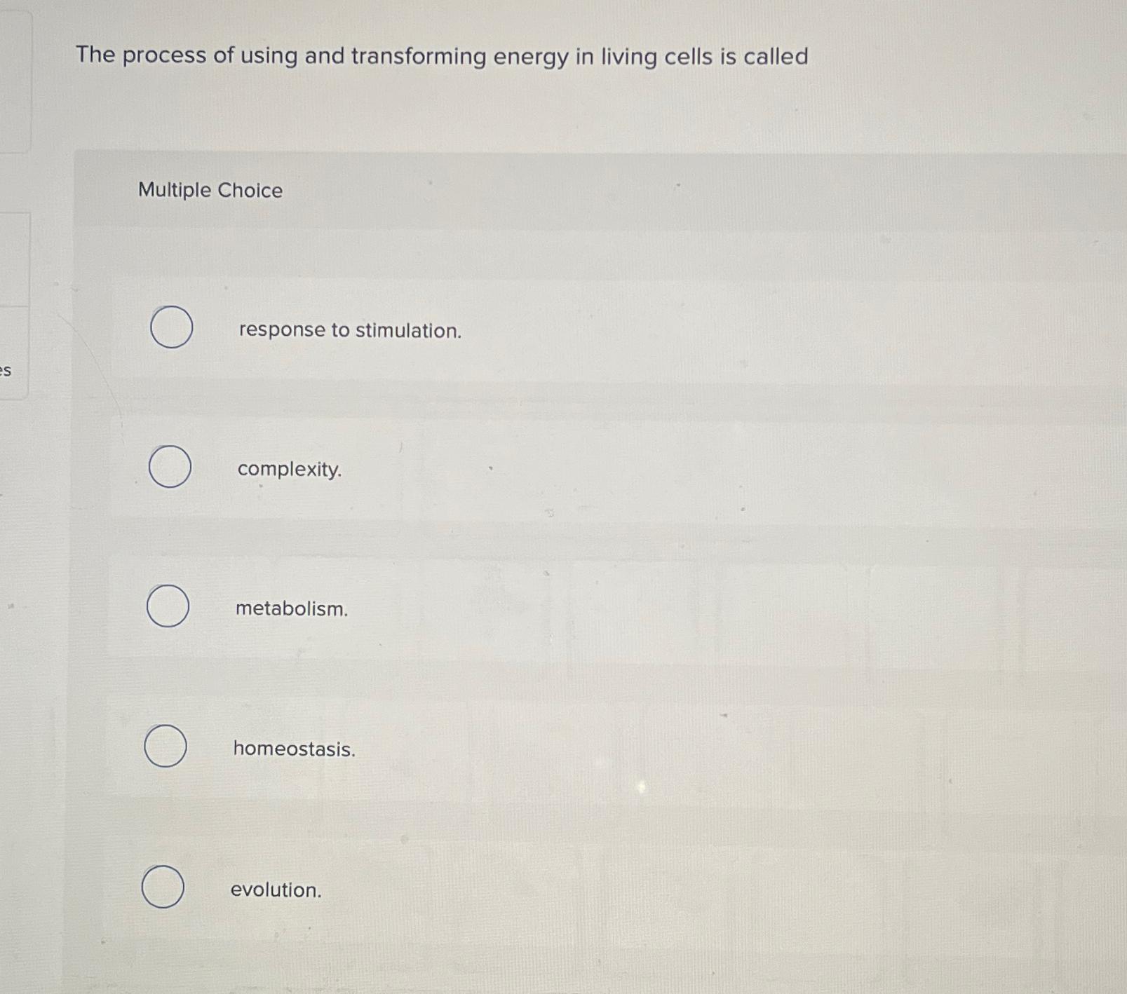 Solved The process of using and transforming energy in | Chegg.com