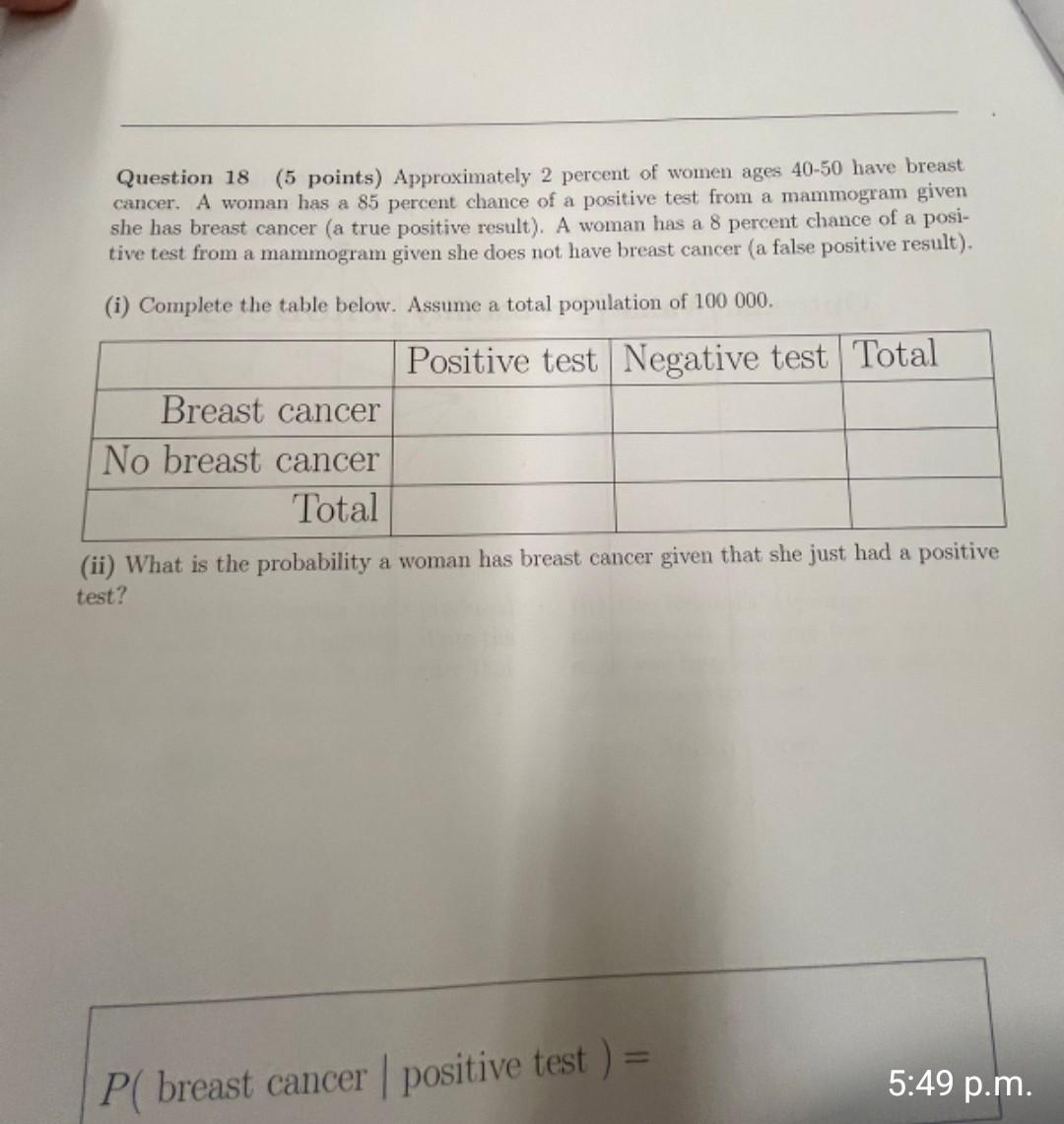 Solved Question 18 (5 ﻿points) ﻿Approximately 2 ﻿percent of | Chegg.com