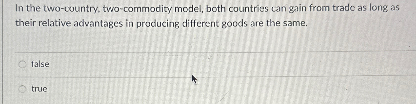 Solved In the two-country, two-commodity model, both | Chegg.com