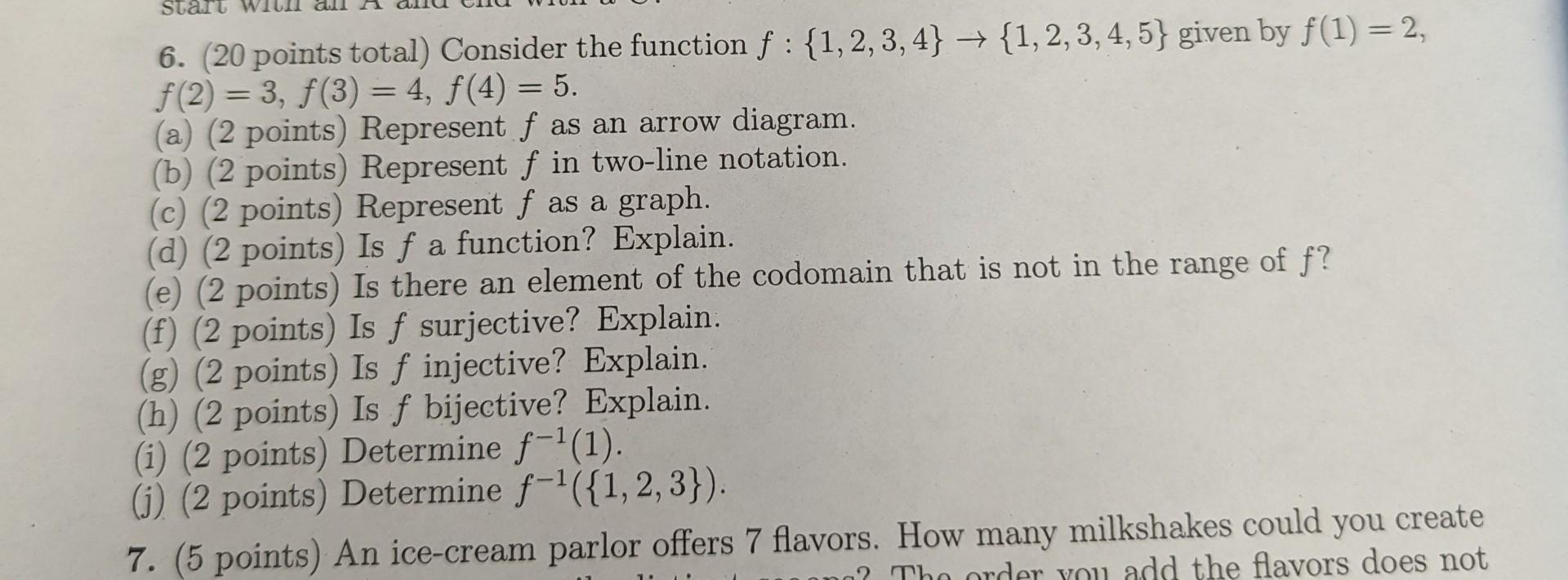 Solved 6. (20 points total) Consider the function | Chegg.com