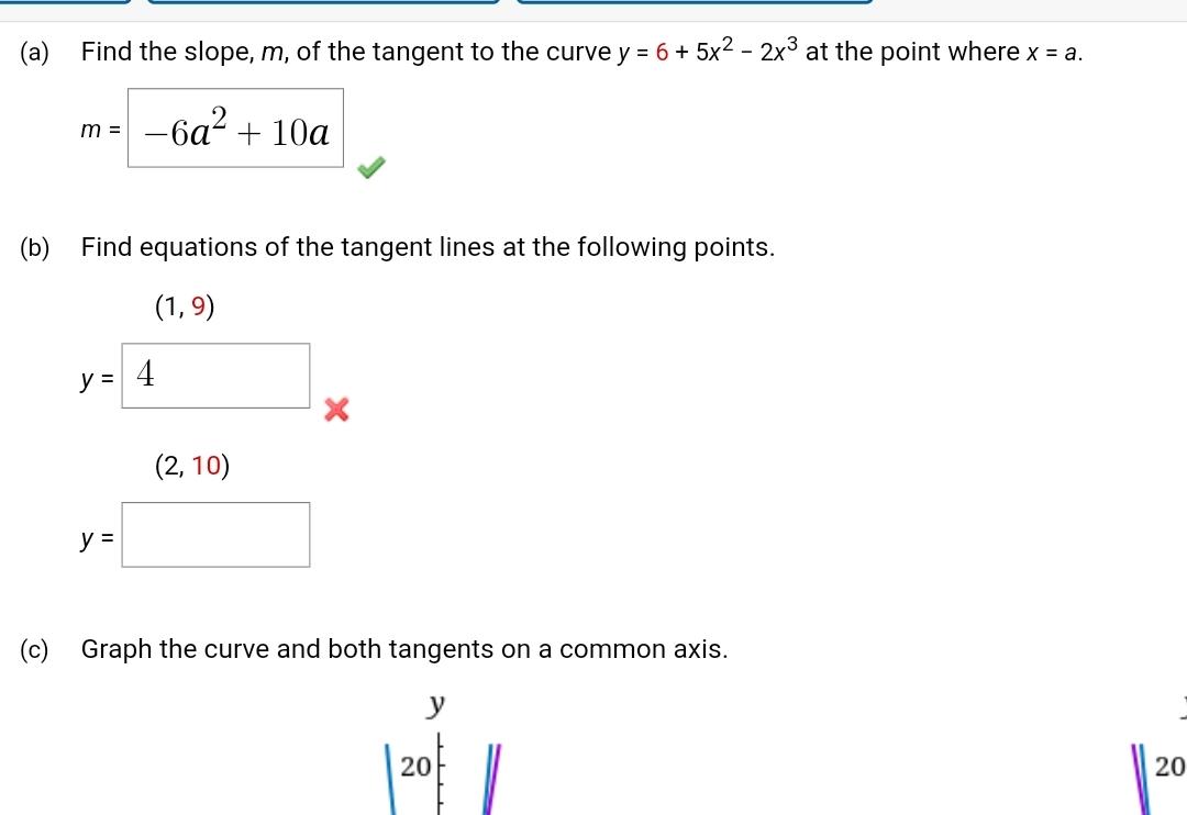 Solved (a) ﻿Find the slope, m, ﻿of the tangent to the curve | Chegg.com