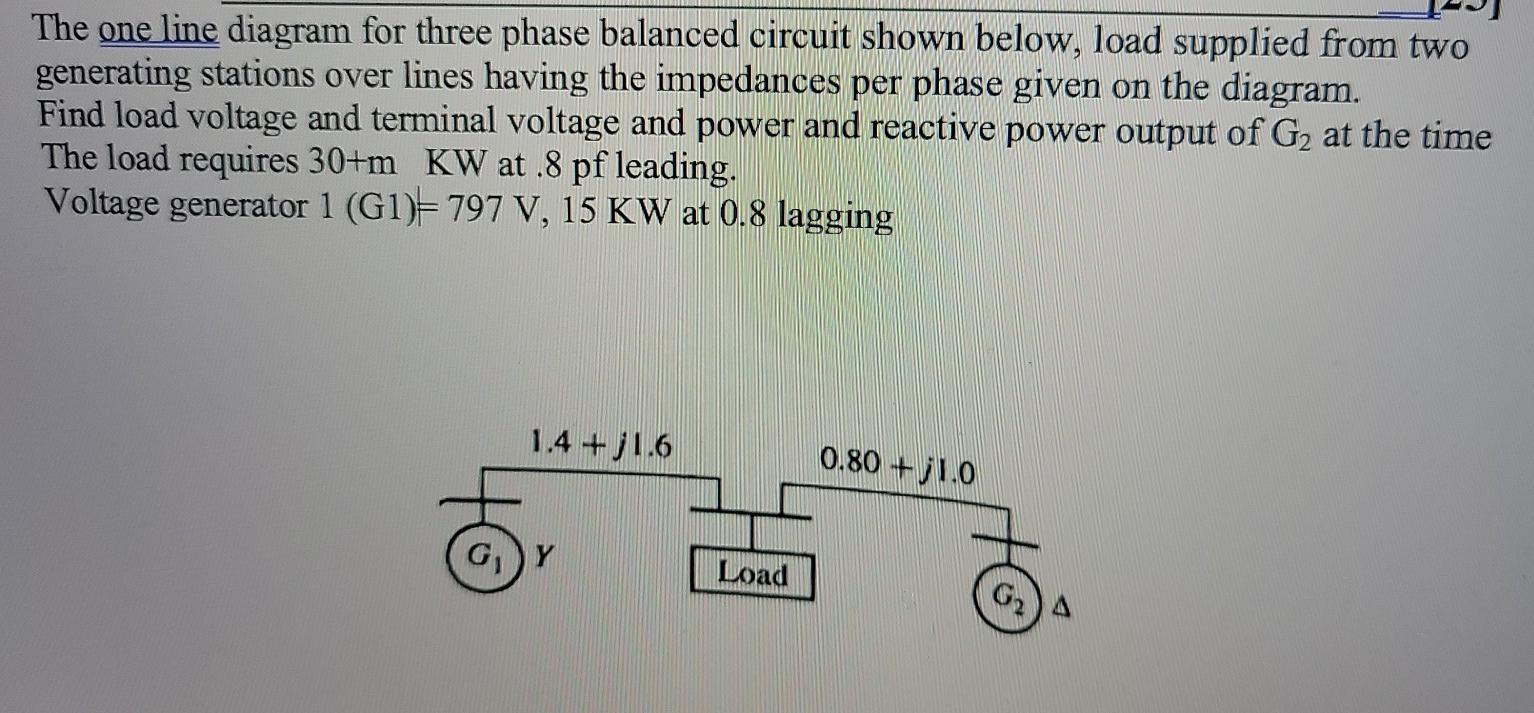 Solved The one line diagram for three phase balanced circuit | Chegg.com