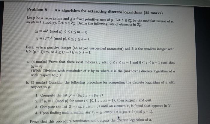Solved Problem 8 An Algorithm For Extracting Discrete
