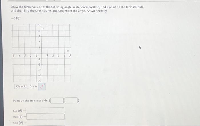 Solved Draw the terminal side of the following angle in | Chegg.com