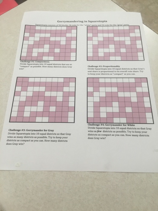 Solved Gerrymandering in Squaretopia Squaretopia.comsists of | Chegg.com