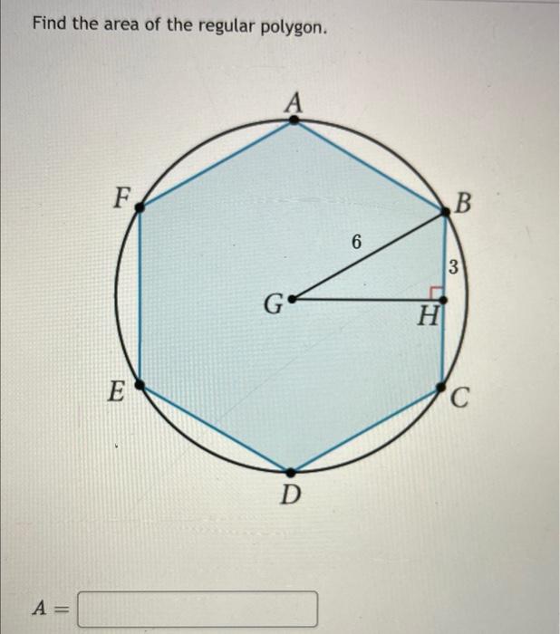Solved Find the area of the regular polygon. | Chegg.com
