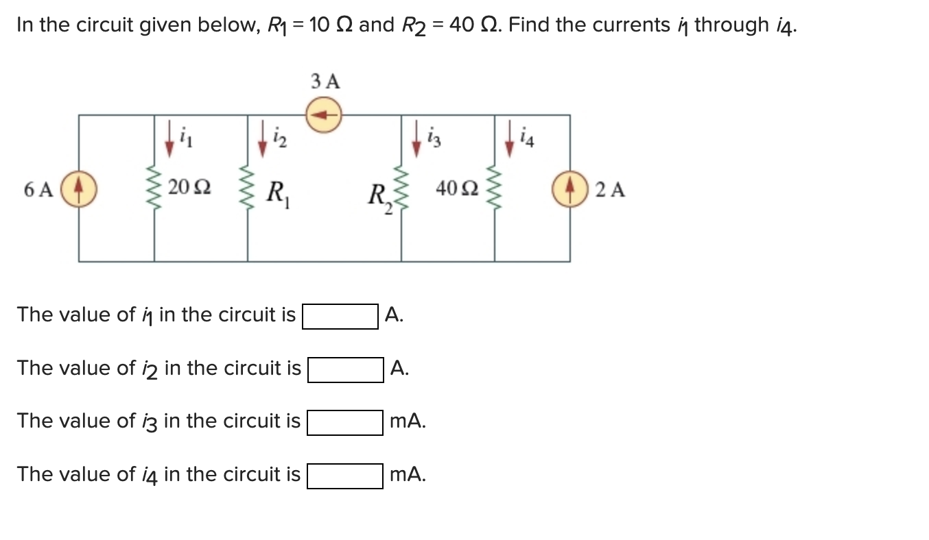 Solved In ﻿the circuit given below, R1=10Ωand R2=40Ω. ﻿Find | Chegg.com