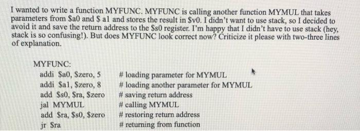 Solved I wanted to write a function MYFUNC. MYFUNC is | Chegg.com