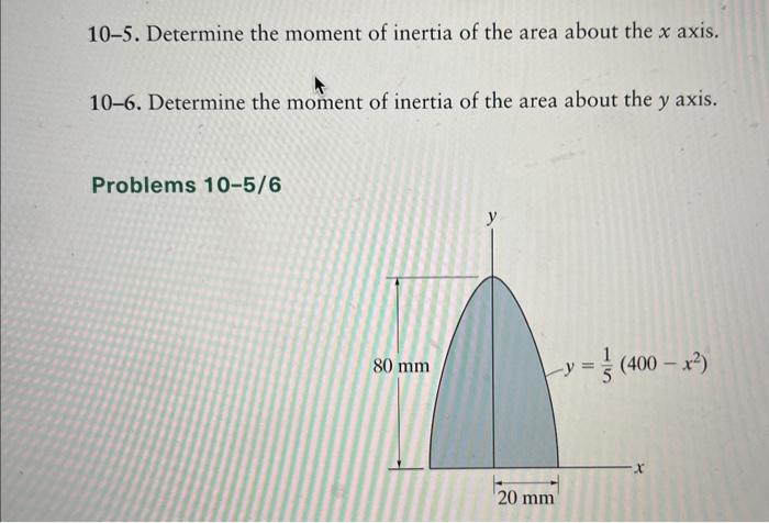 Solved 10-5. Determine the moment of inertia of the area | Chegg.com