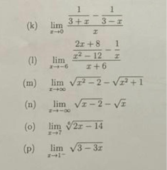 Solved Evaluate each limit using algebraic techniques. Use | Chegg.com