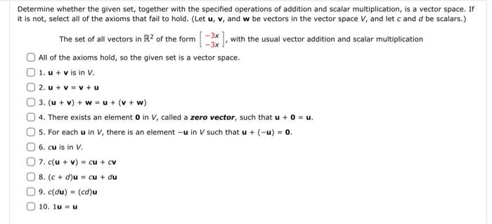 Solved Determine whether the given set, together with the | Chegg.com
