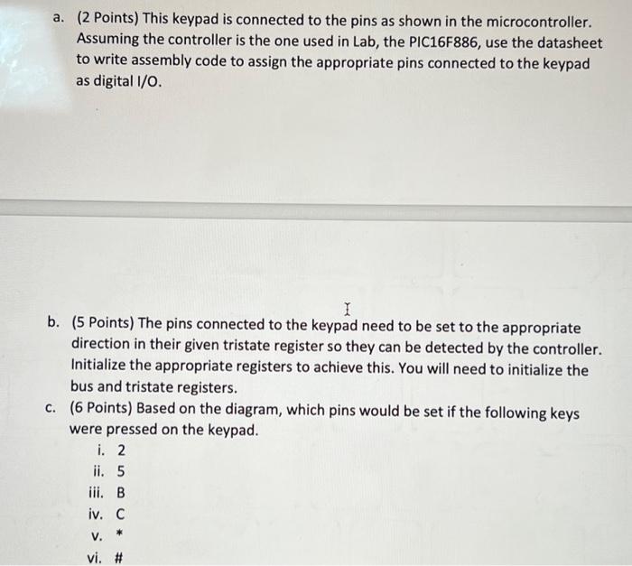 Solved 4. Figure 3 shows an 1/0 device (a 4×4 keypad) | Chegg.com
