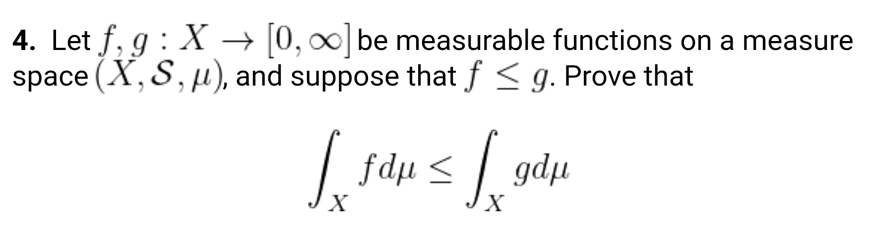 Solved Let F G X→[0 ∞] ﻿be Measurable Functions On A Measure