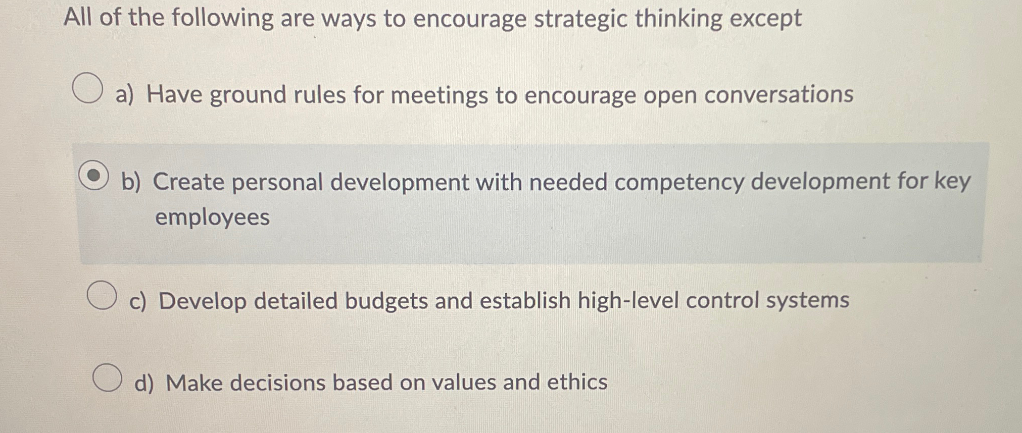 Solved All of the following are ways to encourage strategic | Chegg.com