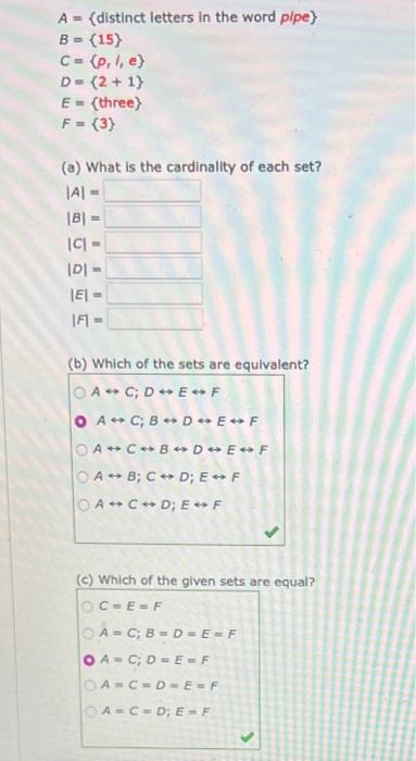 Solved A={ distinct letters in the word plpe | Chegg.com