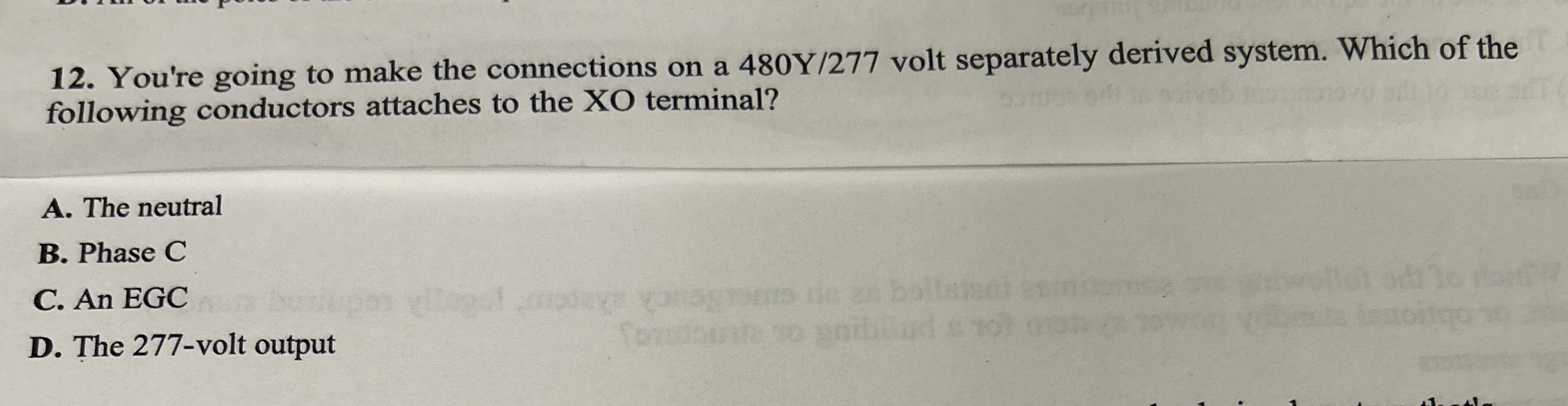 Solved You're going to make the connections on a 480Y277 | Chegg.com