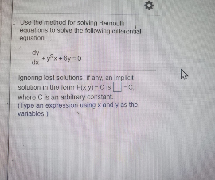 Solved Use the method for solving Bernoulli equations to | Chegg.com