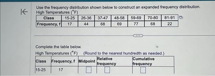 Solved Use the frequency distribution shown below to | Chegg.com