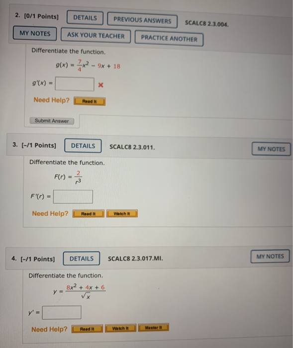 Solved 2. [0/1 Points) DETAILS PREVIOUS ANSWERS SCALC8 | Chegg.com