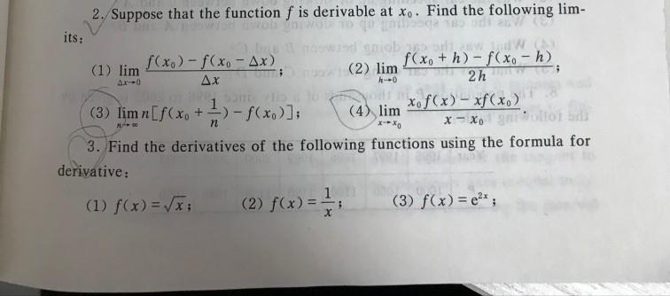 Solved --0 2. Suppose that the function f is derivable at | Chegg.com