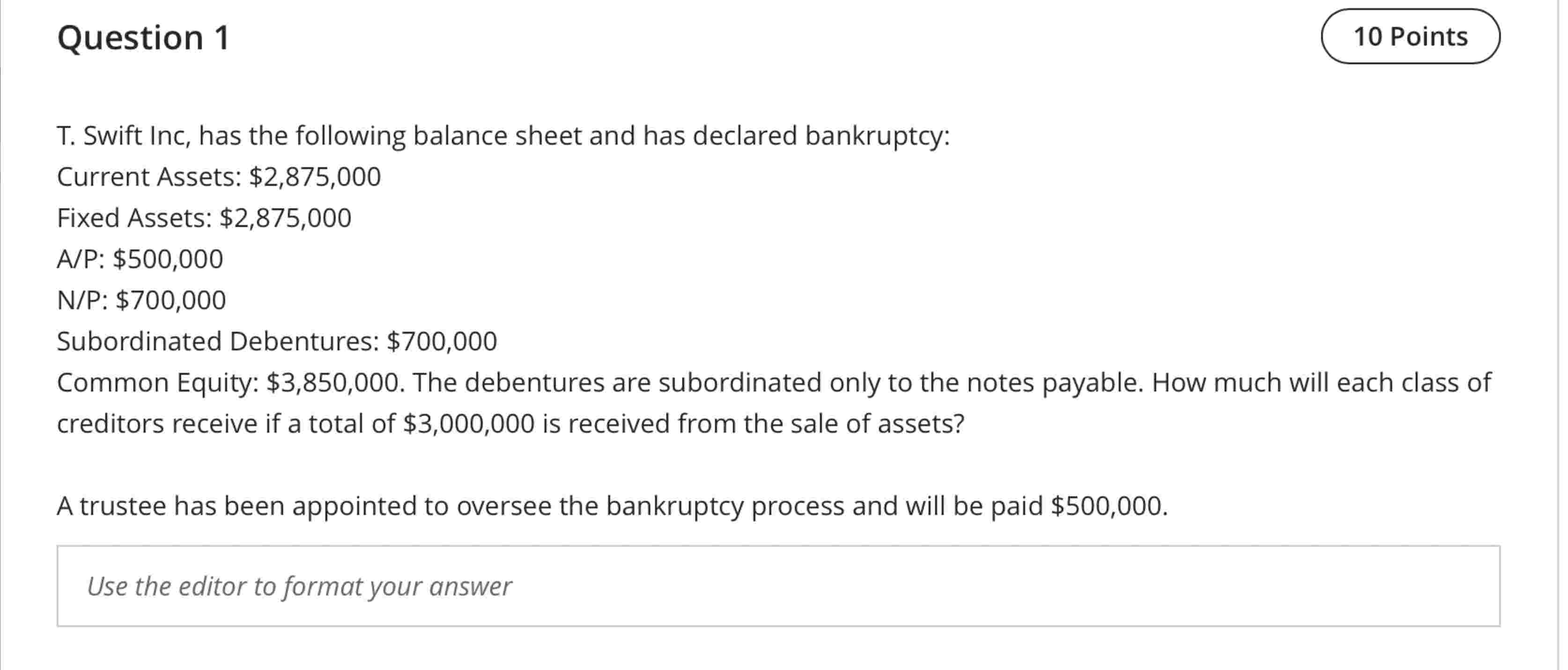 Solved Question 1T. ﻿Swift Inc, has the following balance | Chegg.com