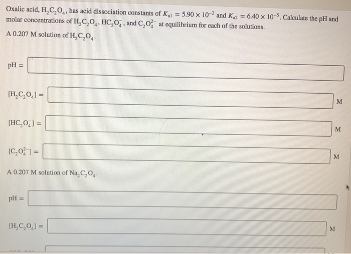 Solved Oxalic acid, H,C,04, has acid dissociation constants | Chegg.com