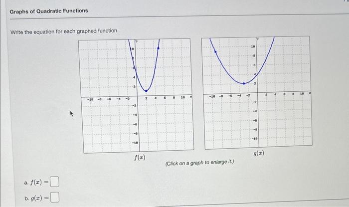 Solved Write the equation for each graphed function. (Click | Chegg.com