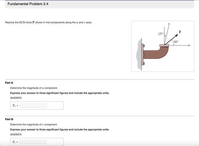 Solved Resolve the 26-lb force F shown in into components | Chegg.com