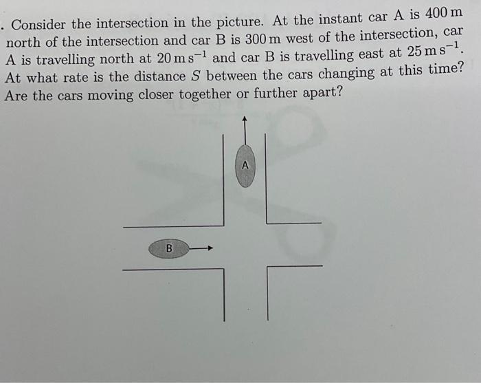 Solved Consider the intersection in the picture. At the | Chegg.com