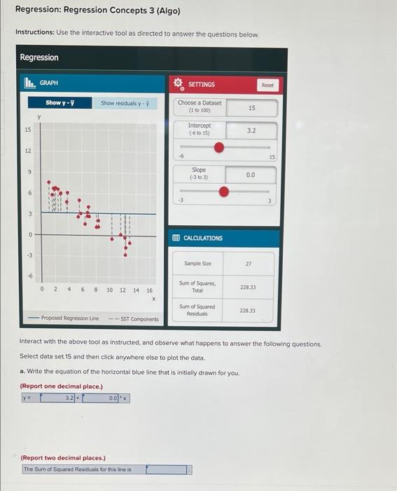 Solved Regression: Regression Concepts 3 (Algo) | Chegg.com